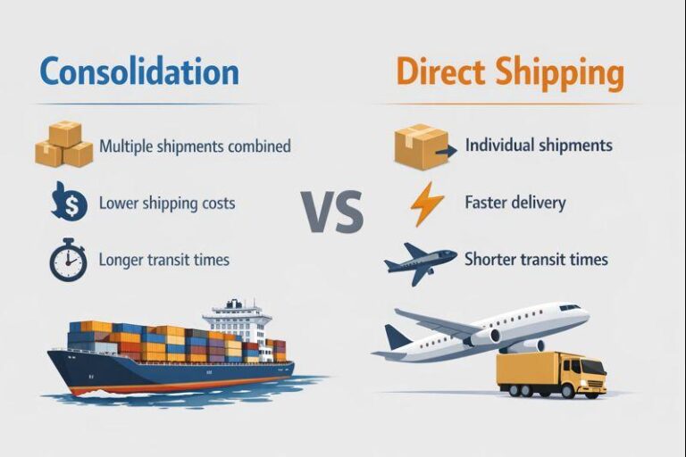 Consolidation vs Direct Shipping: Cost, Transit Time & Key Differences